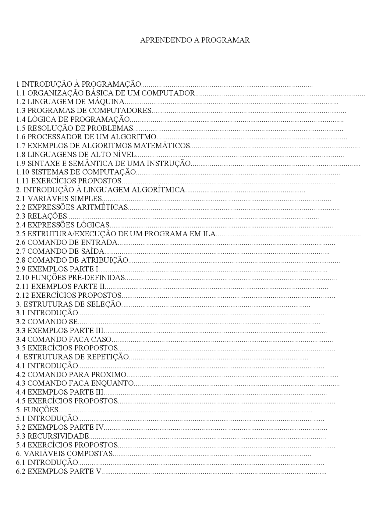 Aprendendo a programar - Docsity