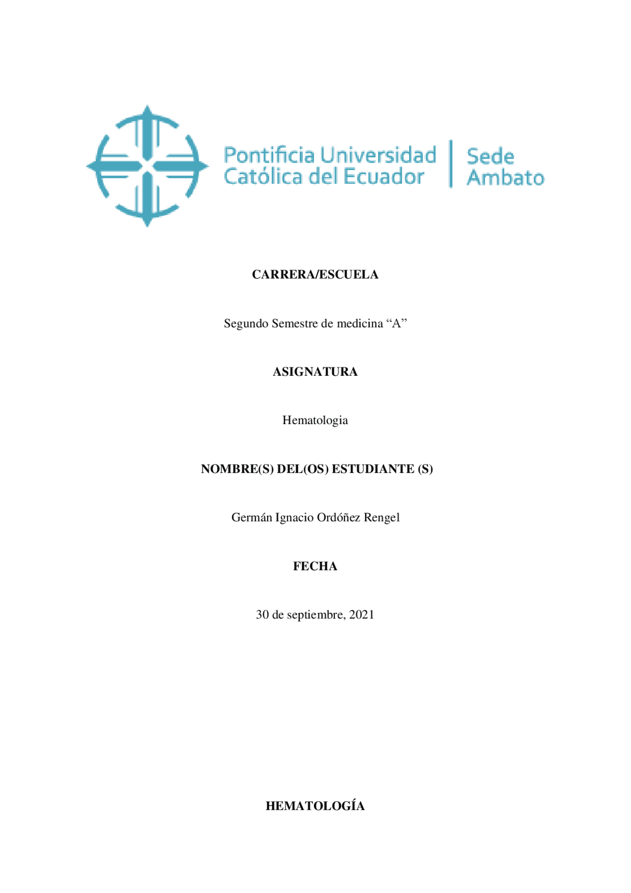 Cuestionario Hematopoyesis Docsity