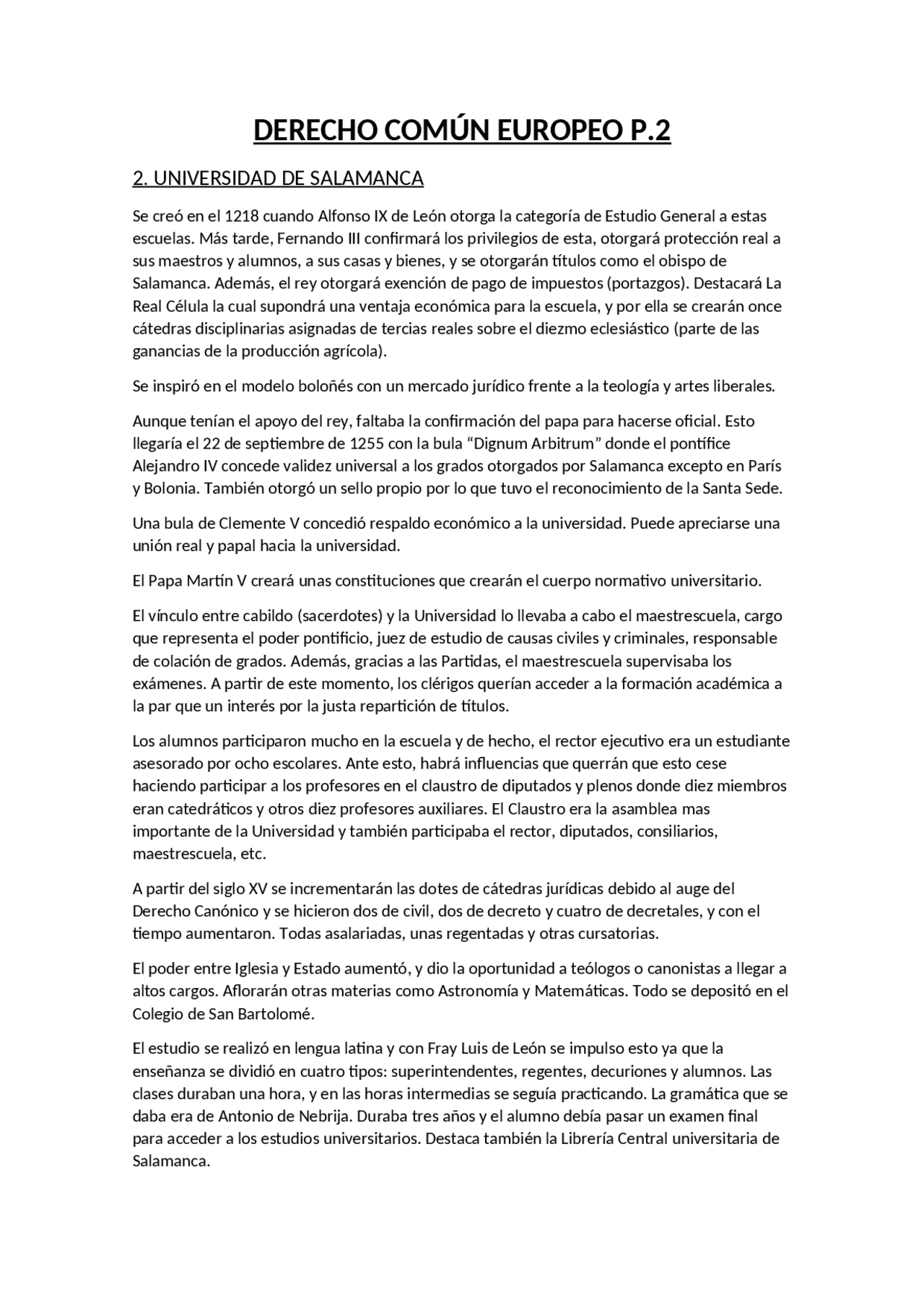 Formación Del Derecho Común Europeo Docsity
