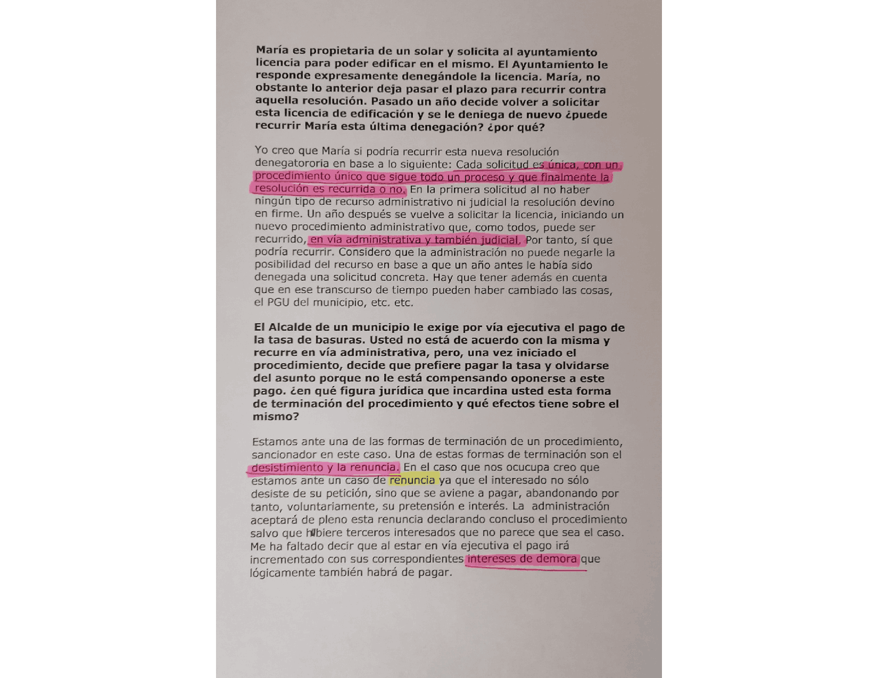 Caso práctico derecho administrativo | Ejercicios de Derecho Administrativo - Docsity