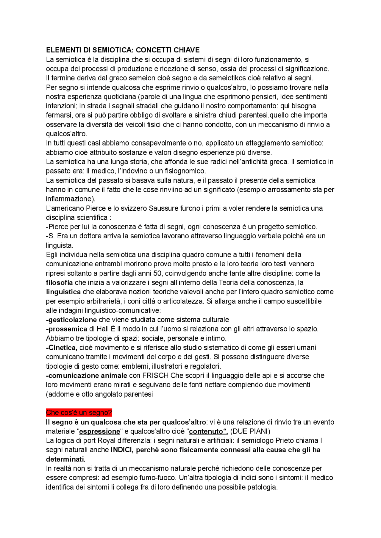 Elementi Di Semiotica Docsity