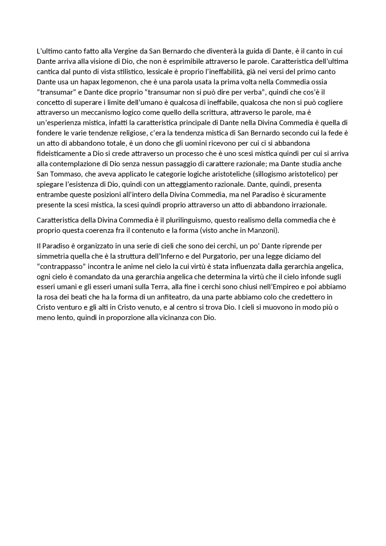 Canto 1 Divina Commedia Paradiso Docsity