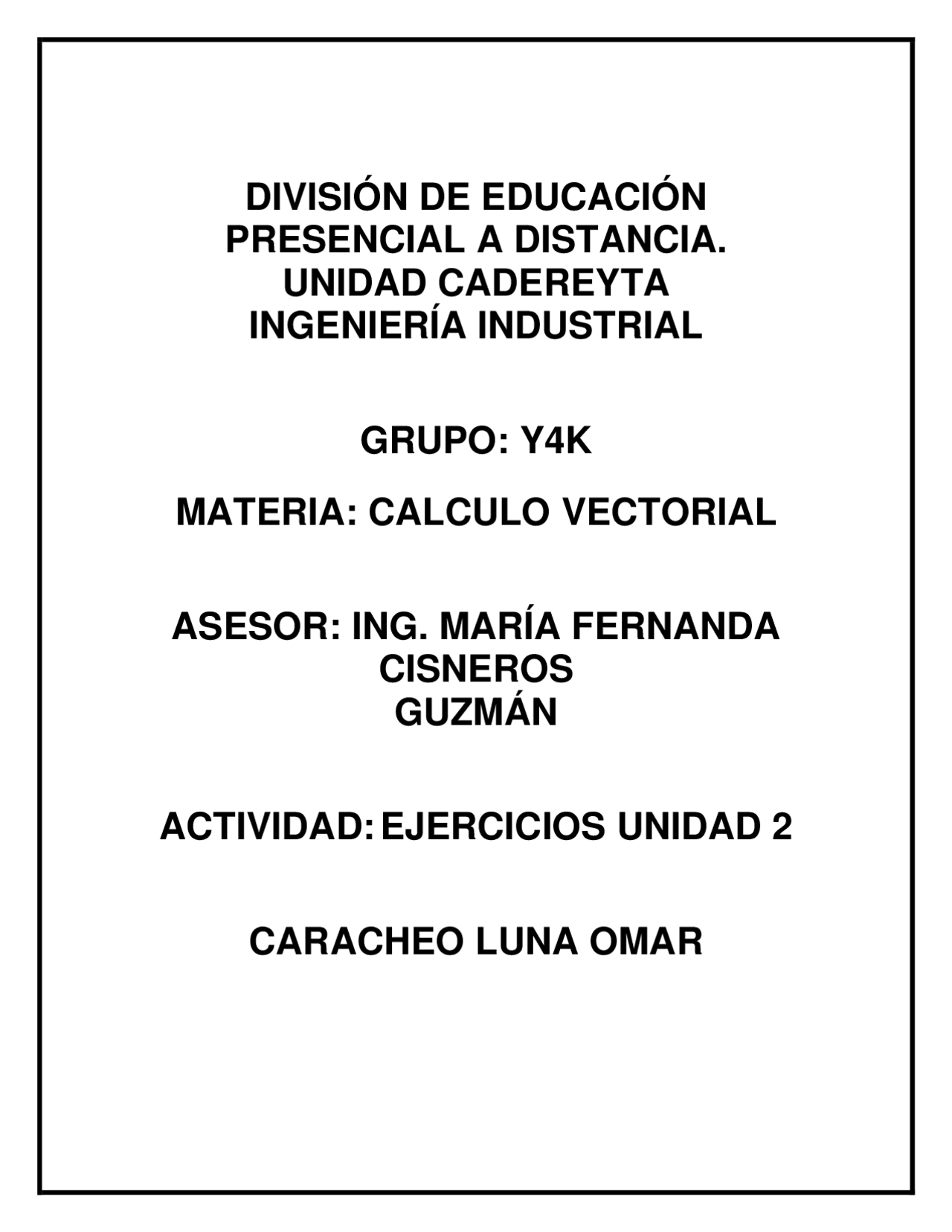 Ejercicios De Calculo Vectorial Docsity
