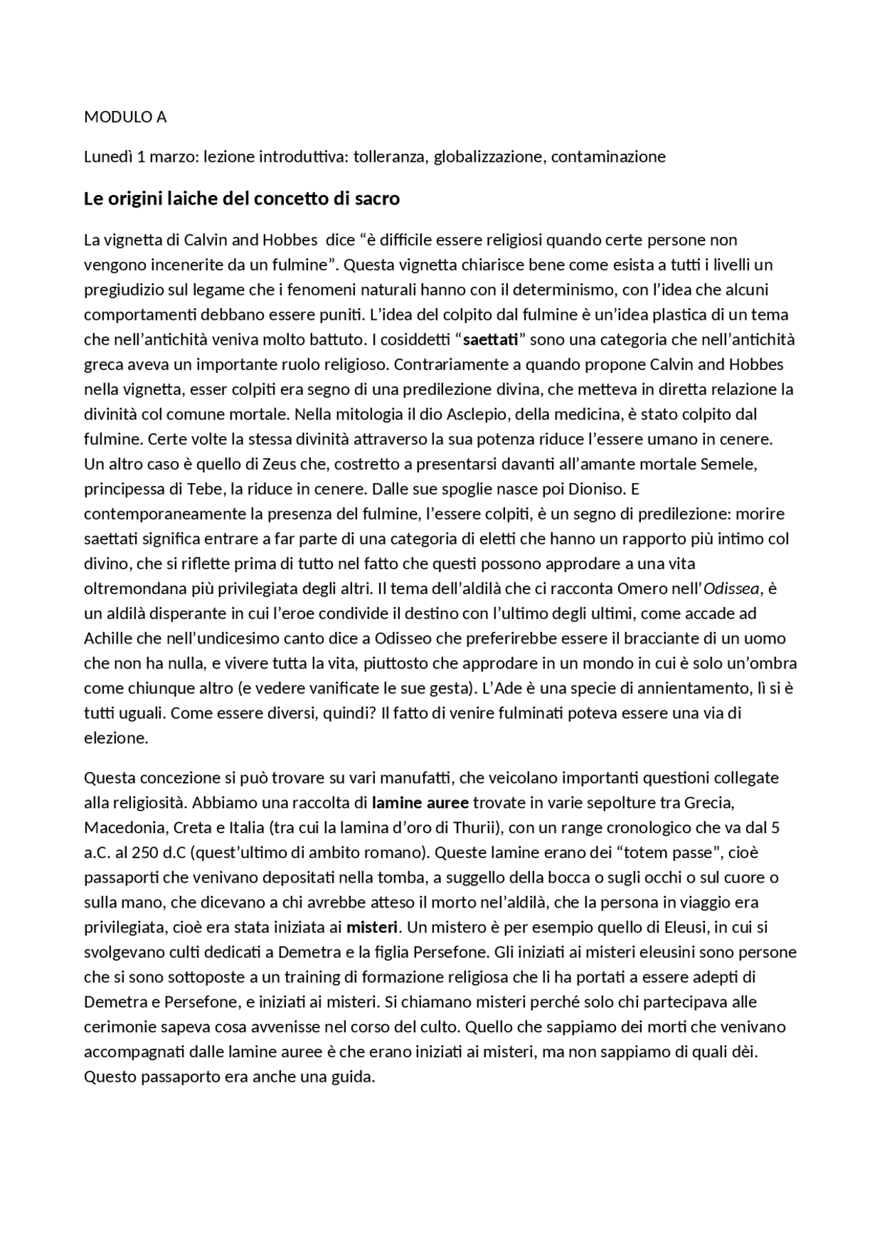Religioni Del Mondo Classico Docsity