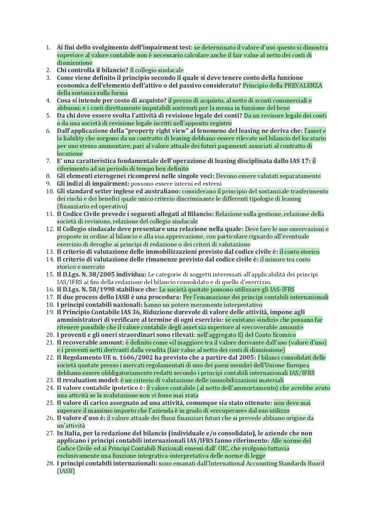 Domande Test Autovalutazione Aggiornate Per Lesame A Scelta