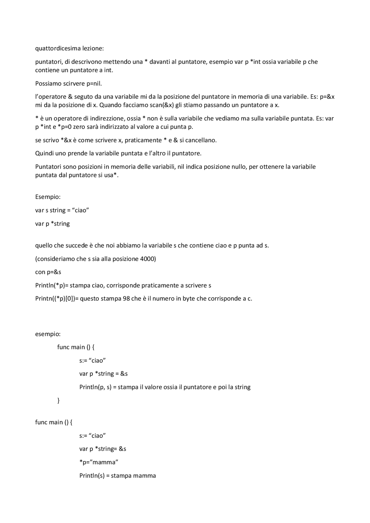 Programmazione In Go Simile A Java Docsity