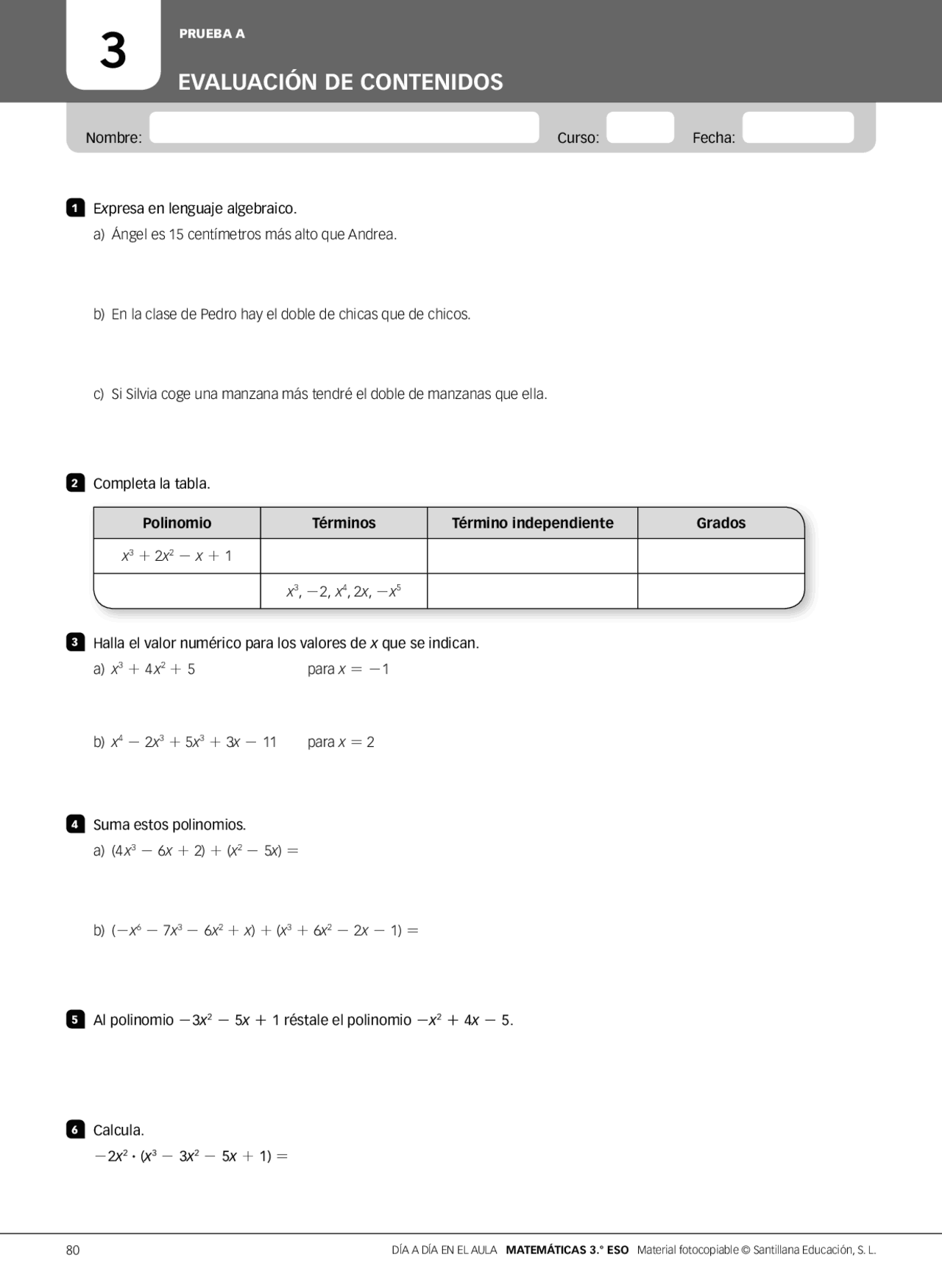 Evaluación-de-contenidos-3º-ESO-aplicadas-pruebas matematicas 3 | Ejercicios de Matemáticas ...