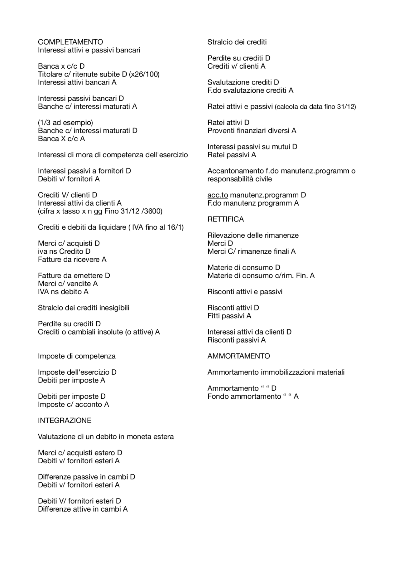 Scritture Di Assestamento Docsity