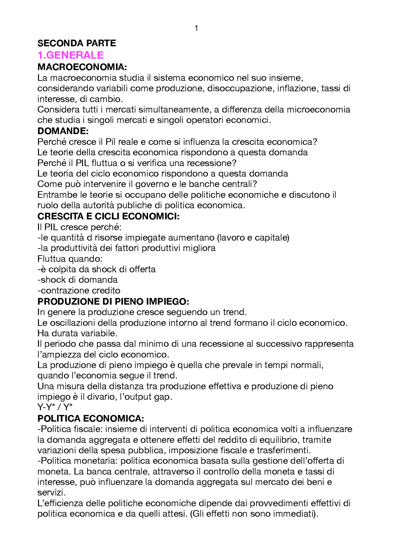 Macroeconomia Riassunti Docsity