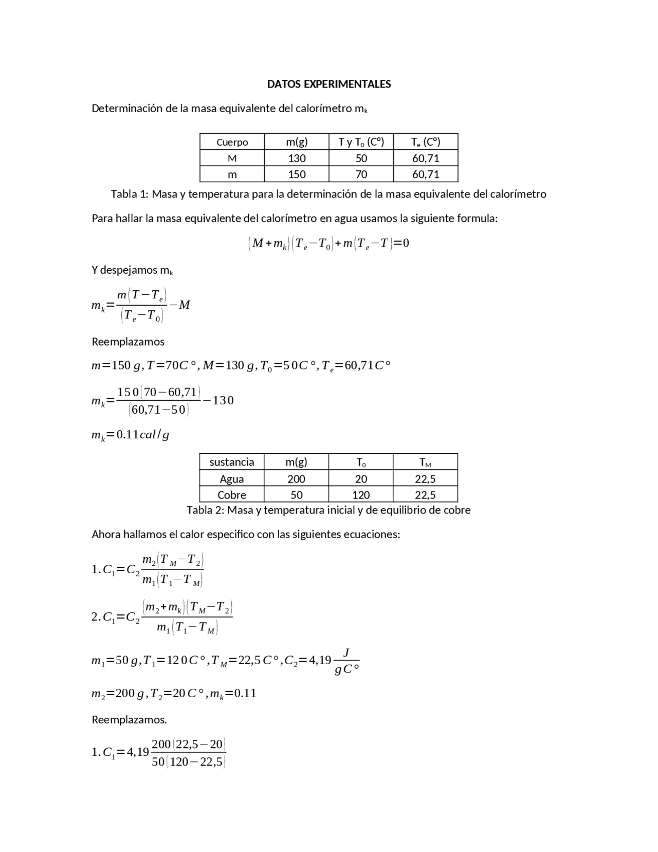 Datos Experimentales 5 Docsity
