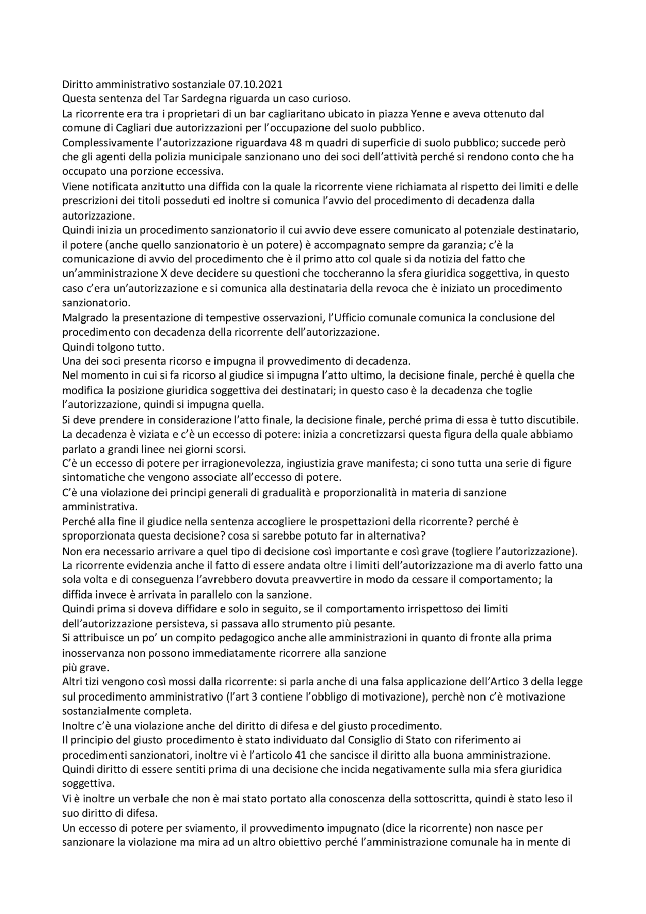 Diritto Amministrativo Sostanziale Docsity