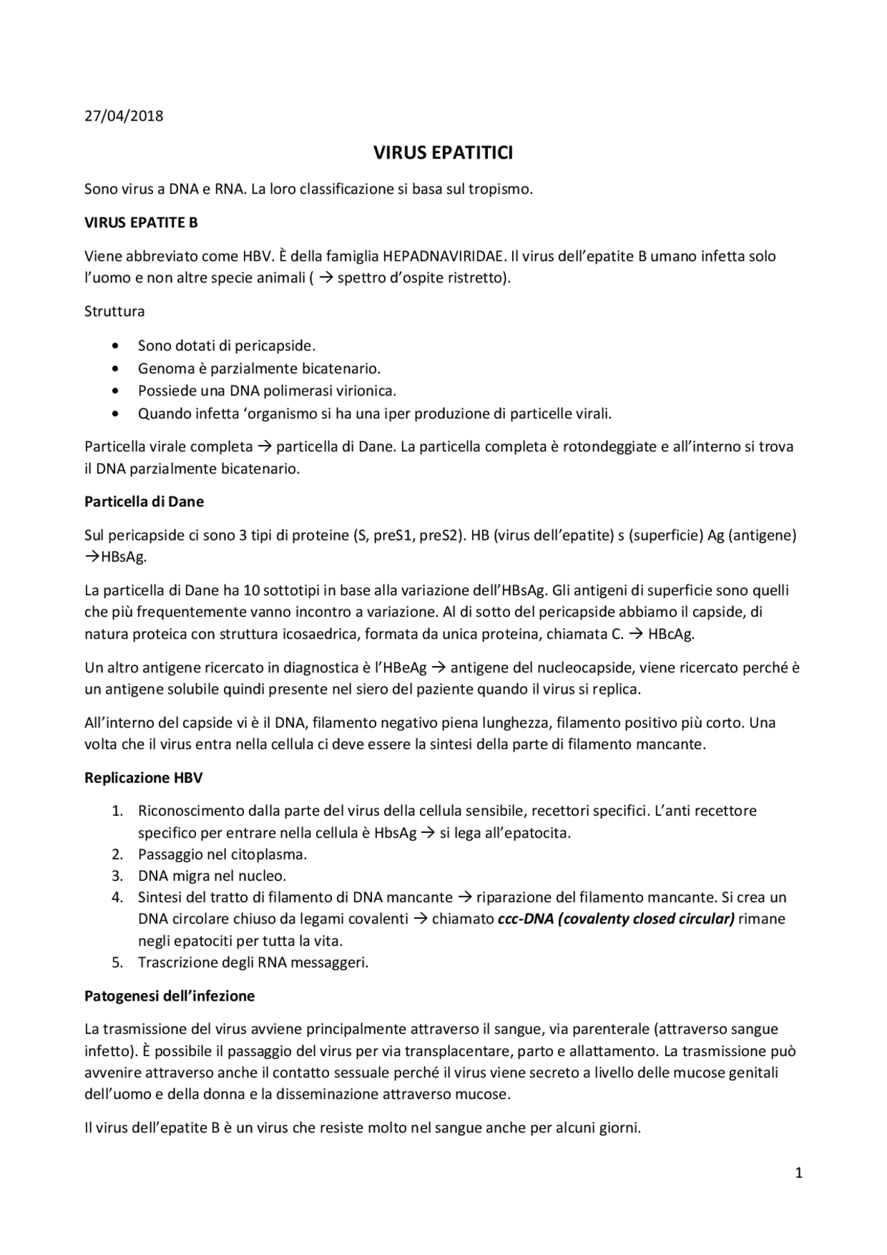 Microbiologia Virus Epatici Docsity