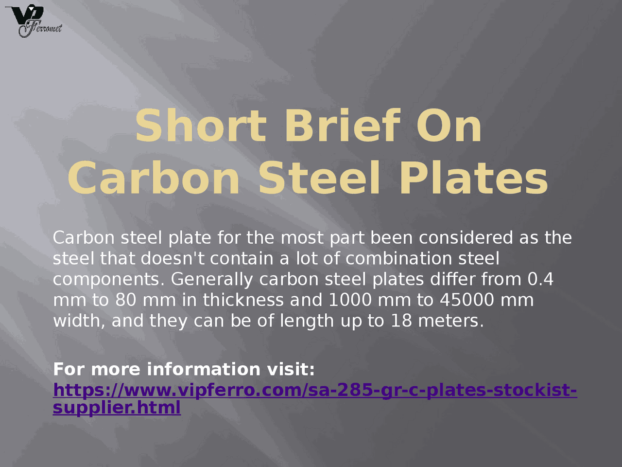 Short Brief On Carbon Steel Plates - Docsity