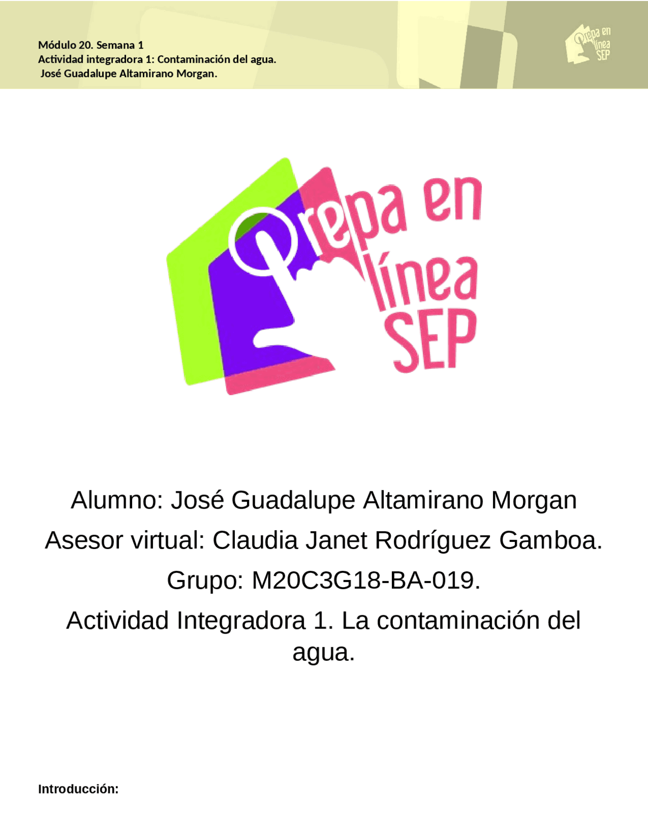 Modulo 20 Semana 1 Actividad 1 Apuntes De Biología Docsity