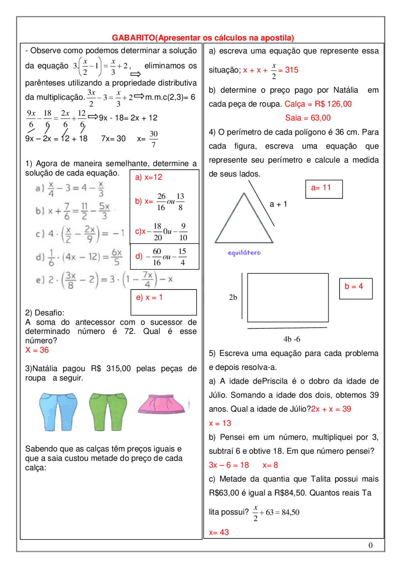 Gabarito De Matematica Docsity