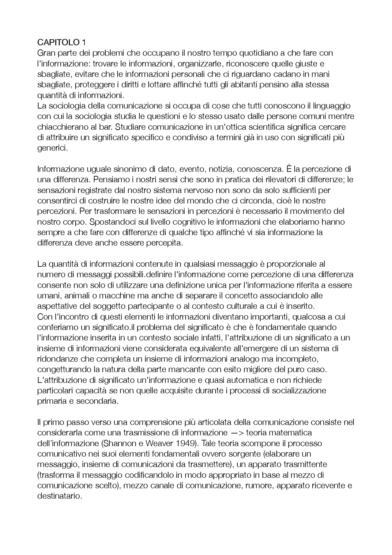 Riassunto Libro Sociologia Della Comunicazione Docsity