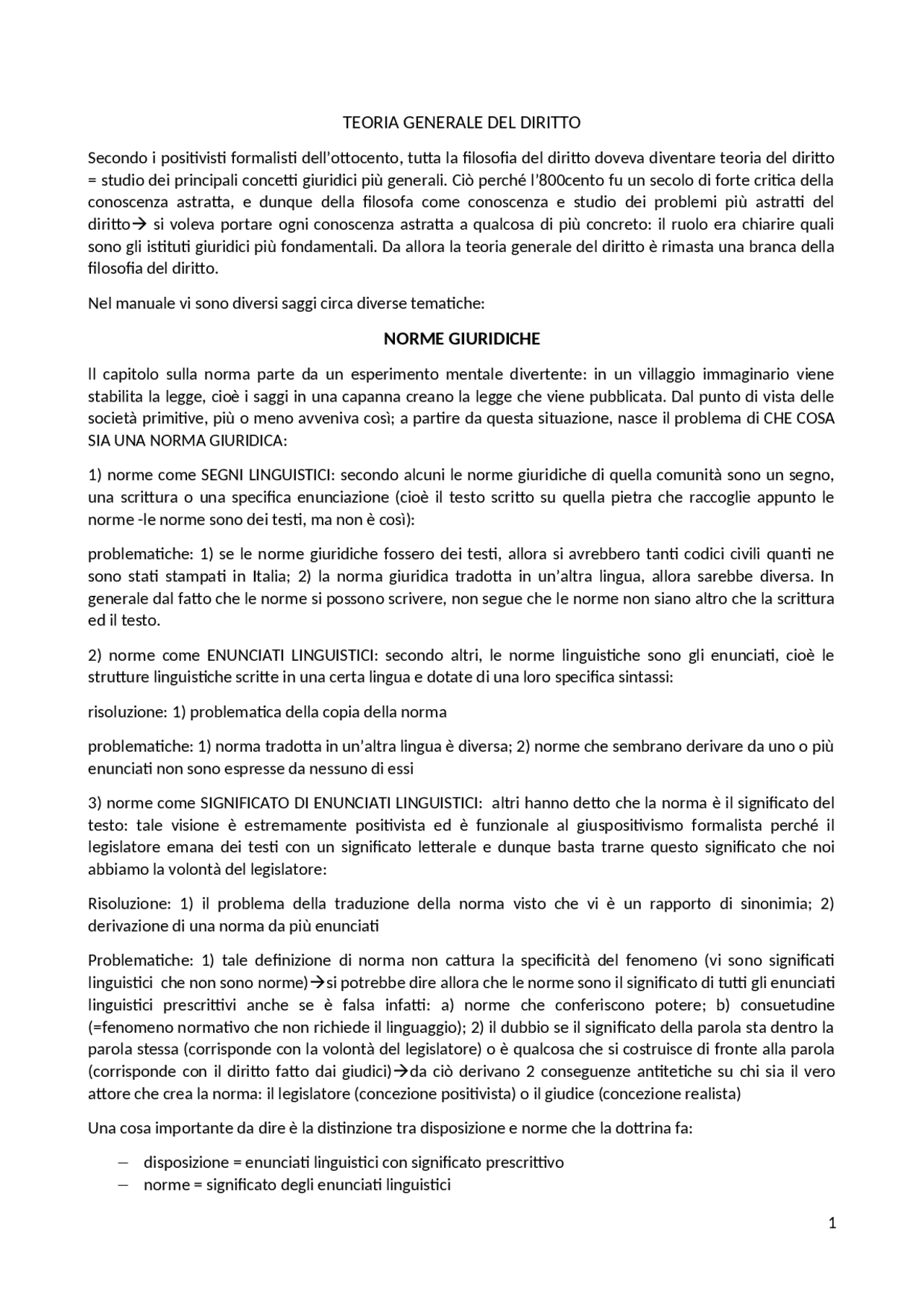Appunti Di Teoria Generale Del Diritto Docsity