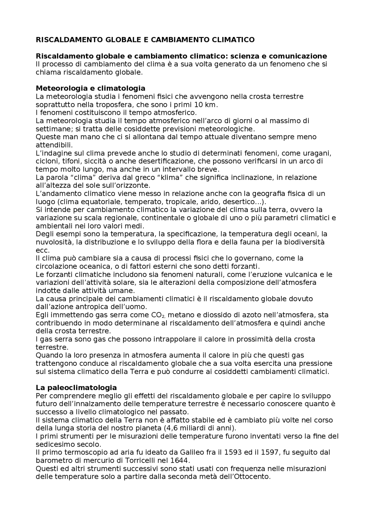 Appunti Di Comunicazione Delle Emergenze Ambientali Docsity