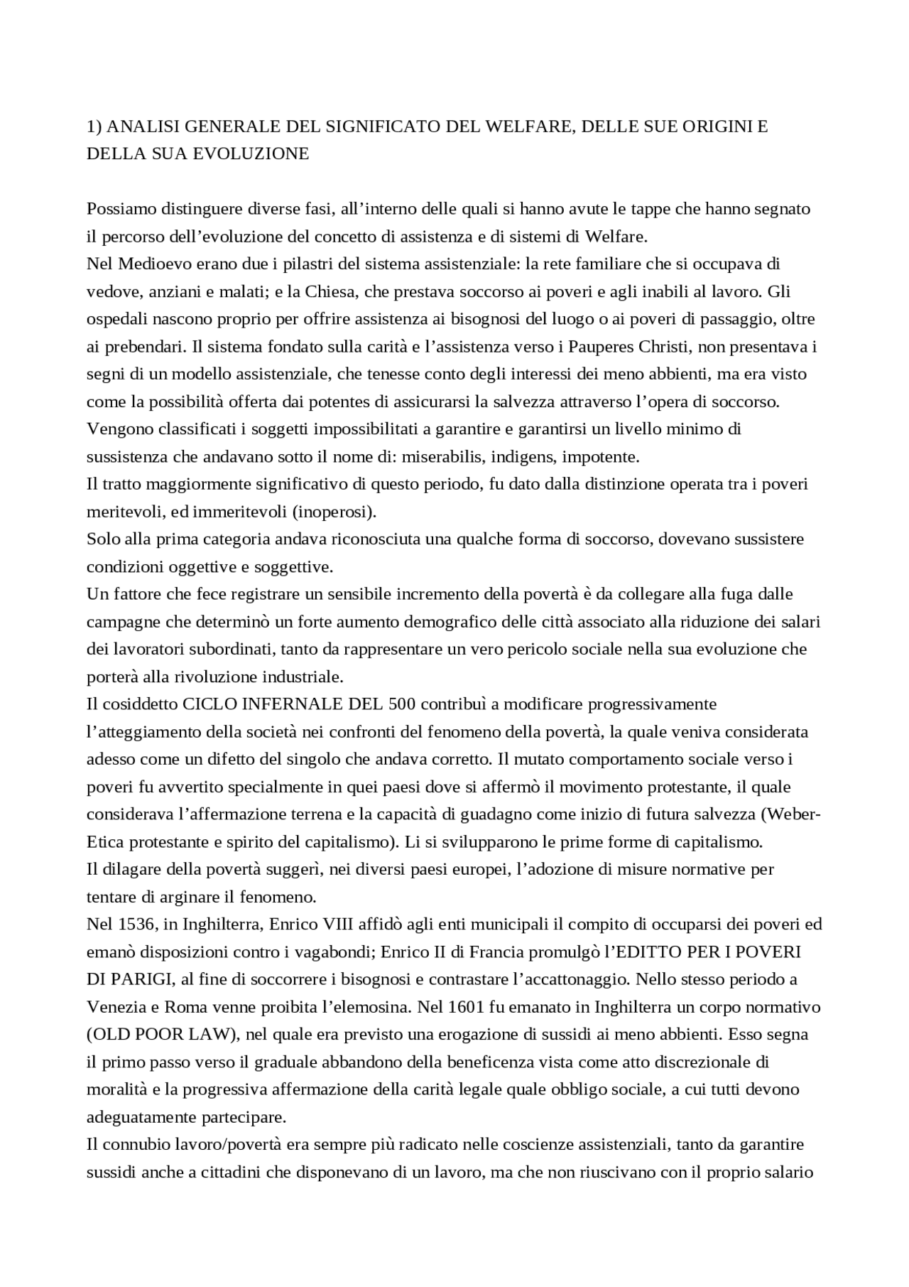 Sociologia Del Welfare Docsity