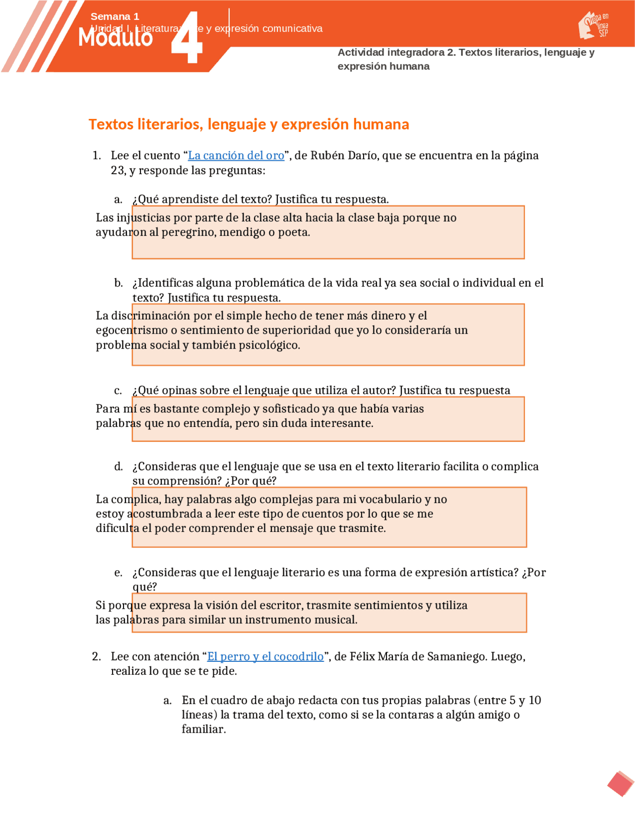Actividad integradora 2 modulo 4 - Docsity