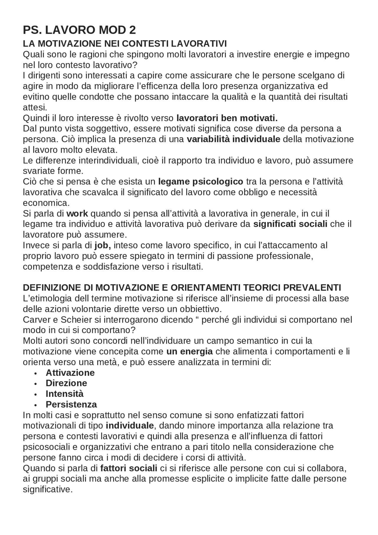 Riassunti Psicologia Del Lavoro Moduli Da 1 A 5 Docsity