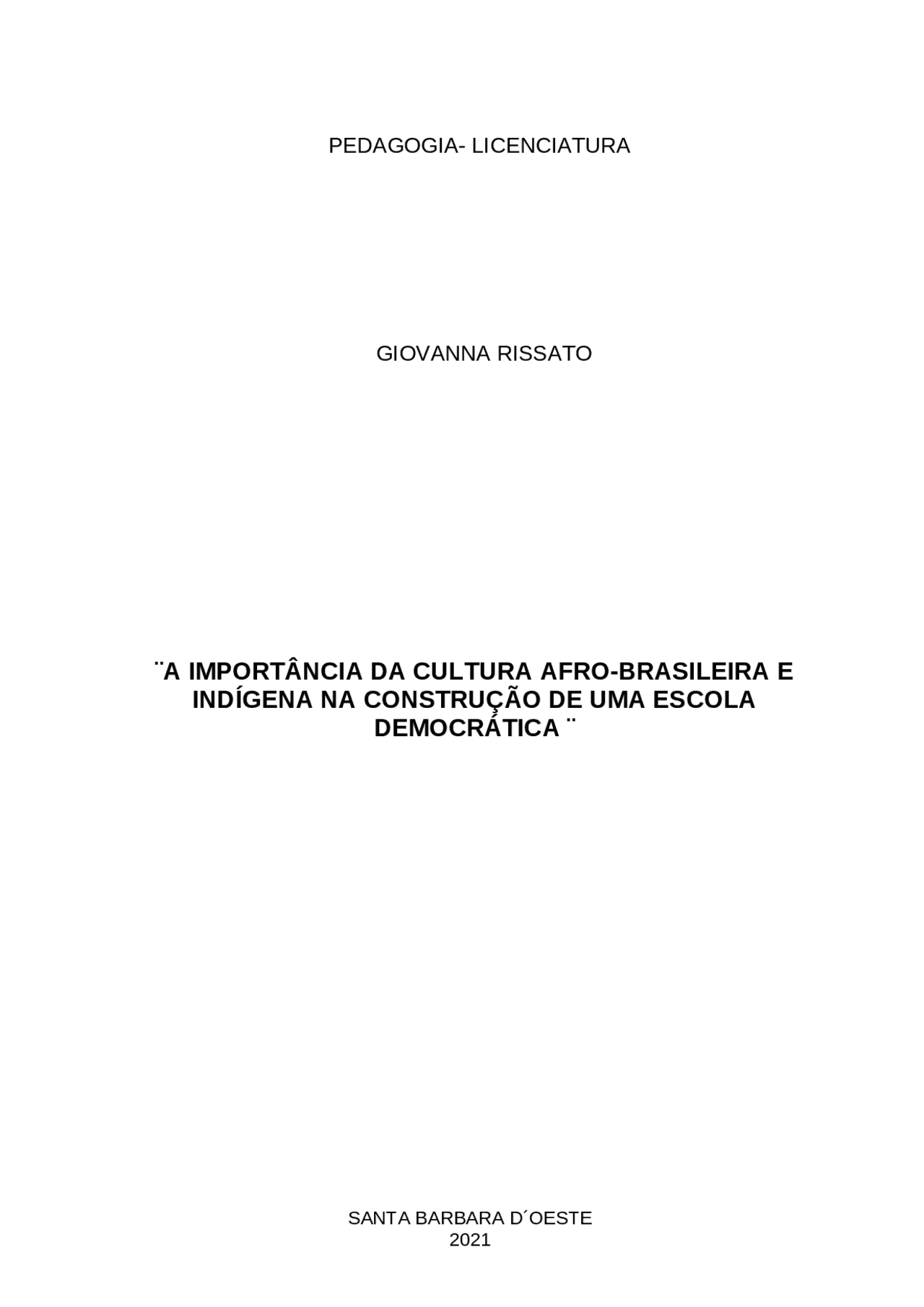 A Importância Da Inclusão Da Historia Sobre A Cultura Afro Docsity