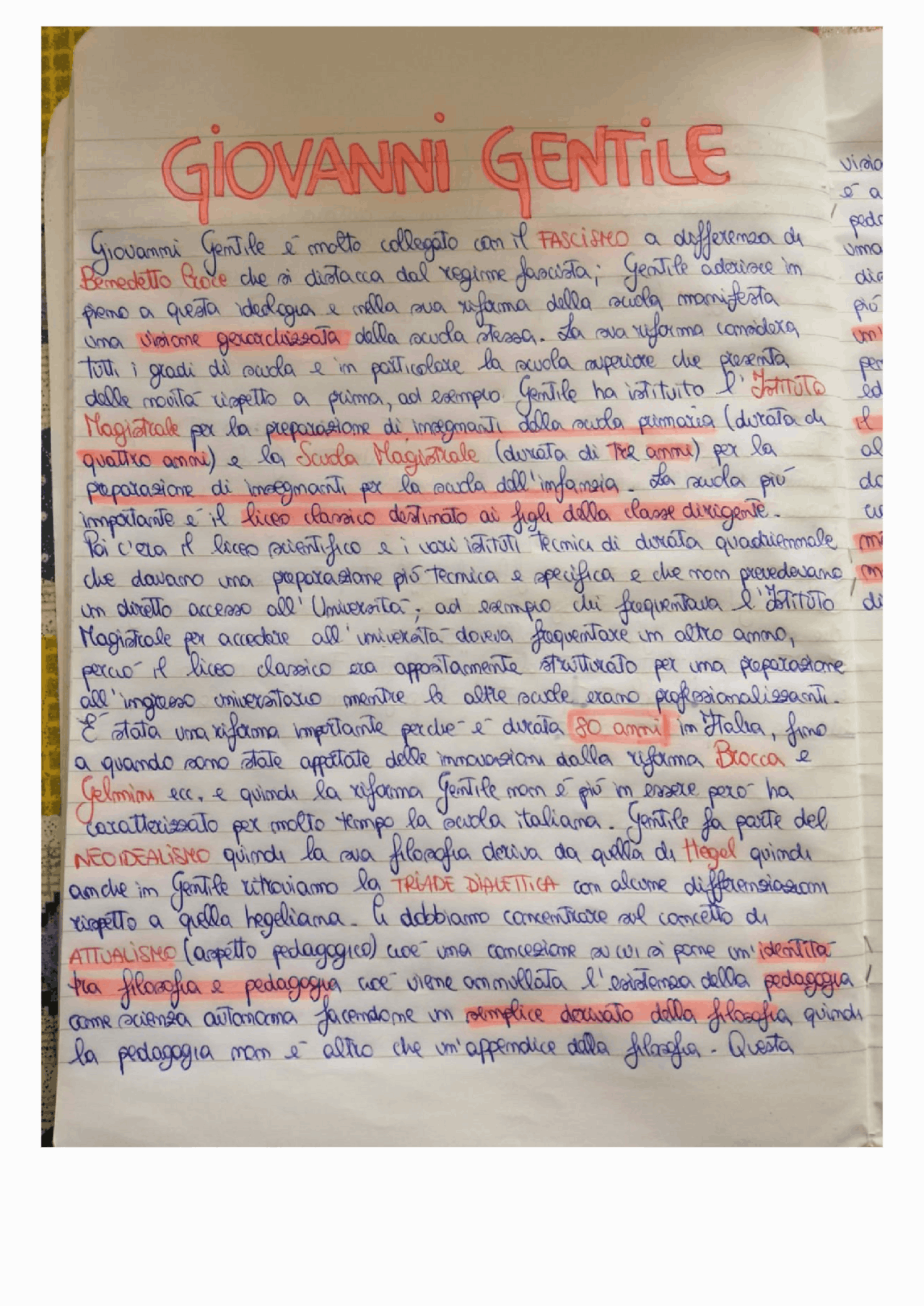 Giovanni Gentile Didattica Inclusiva Docsity