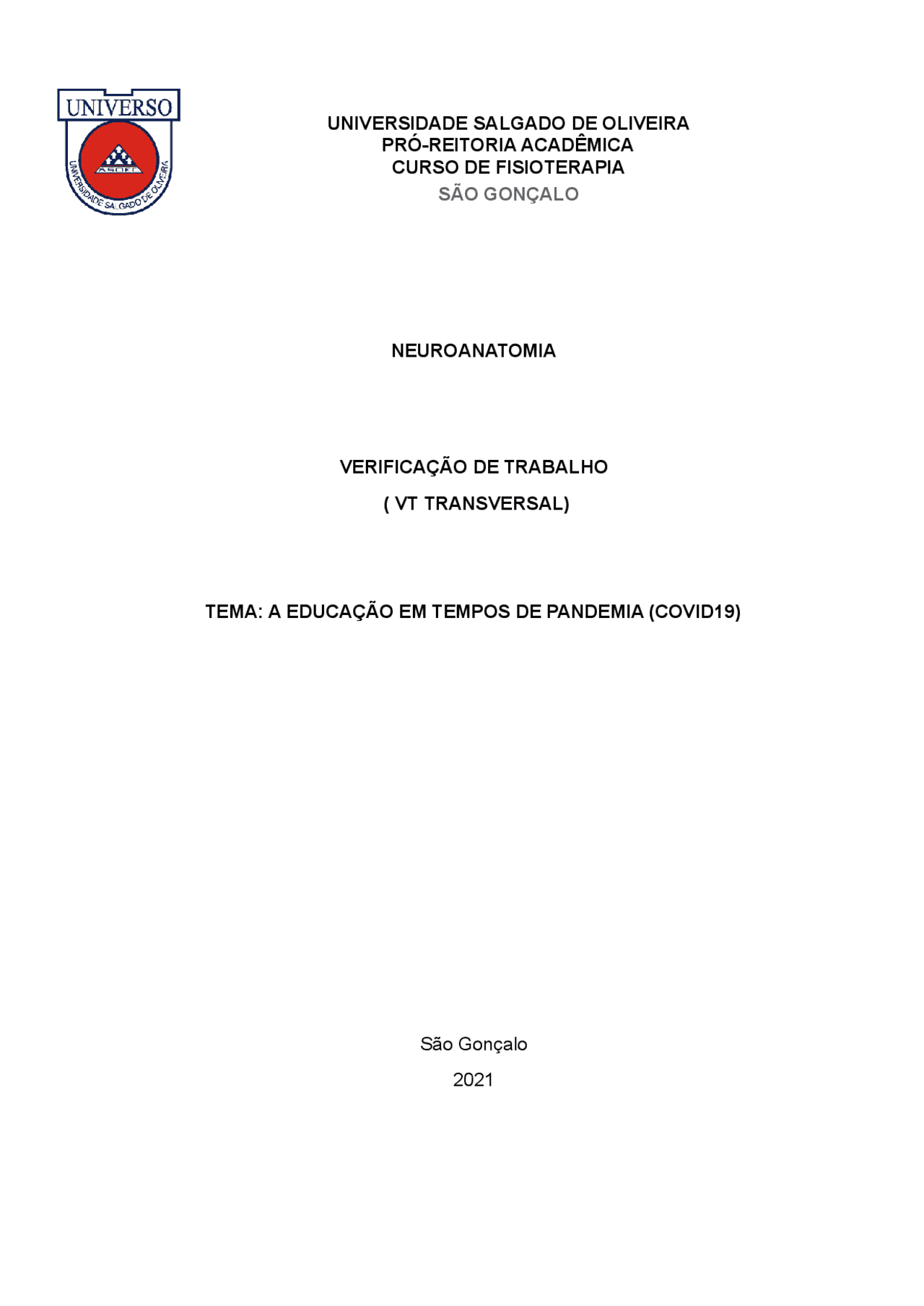 A Educação Em Tempos De Pandemia Docsity