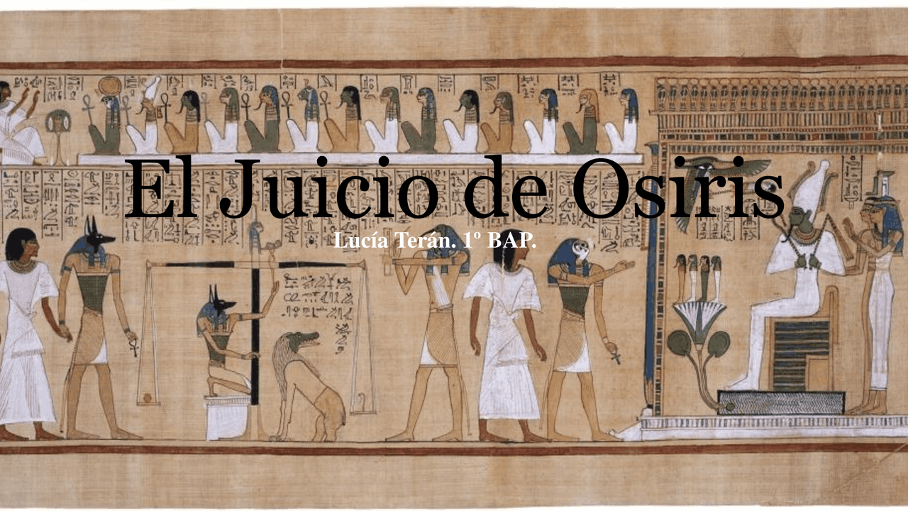 Presentación del JUICIO DE OSIRIS | Diapositivas de Historia del Arte ...