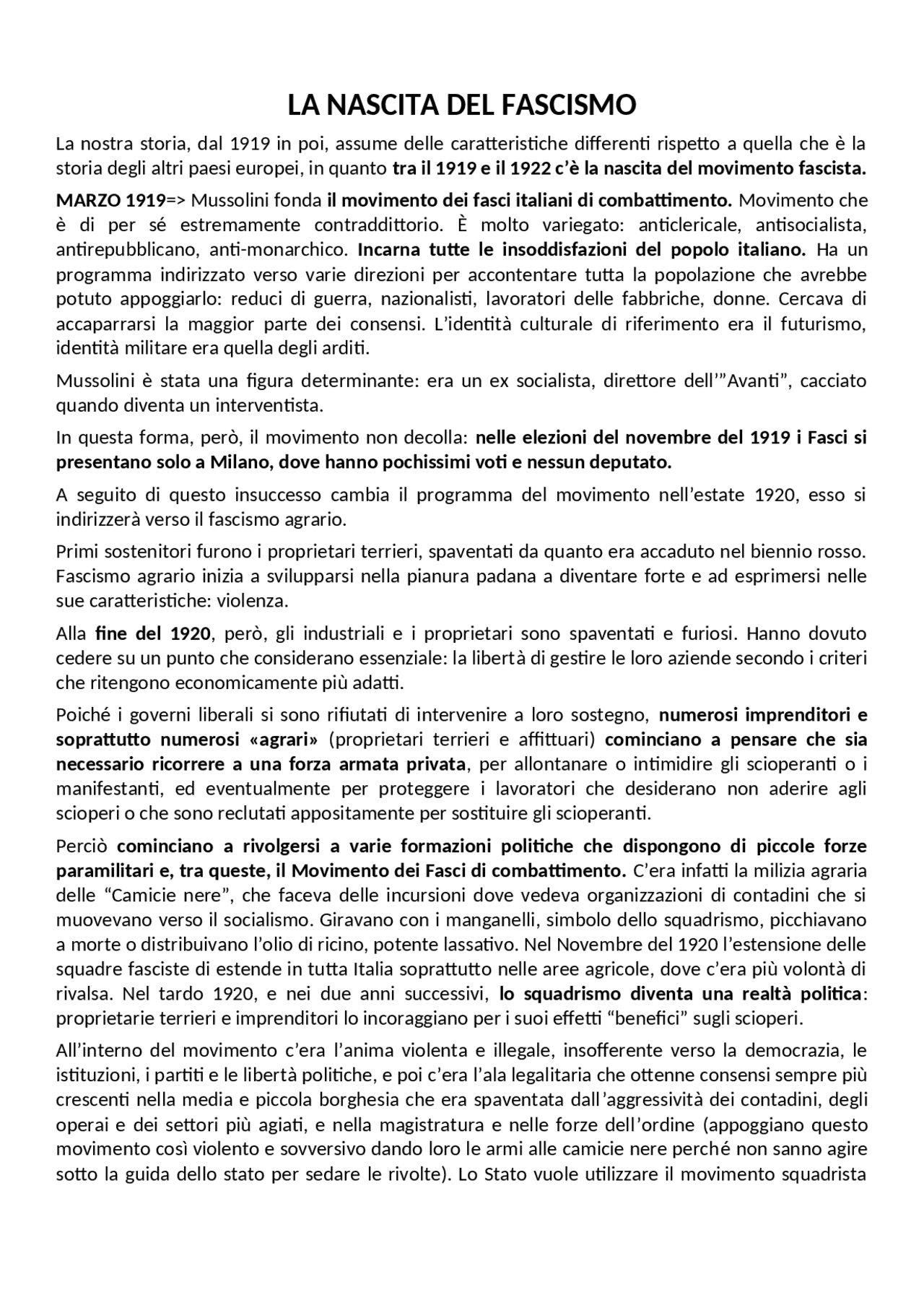 Storia Del Fascismo Appunti Docsity