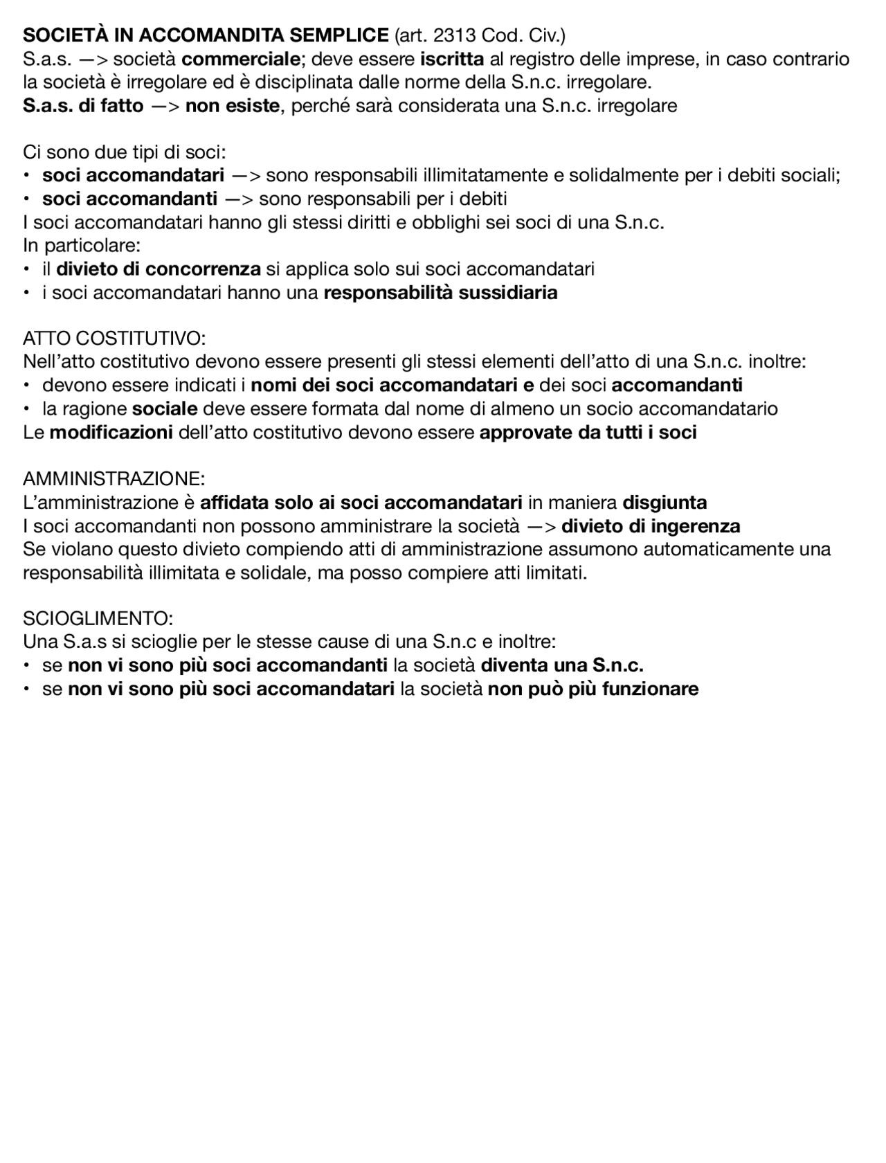 Società In Accomandita Semplice Docsity