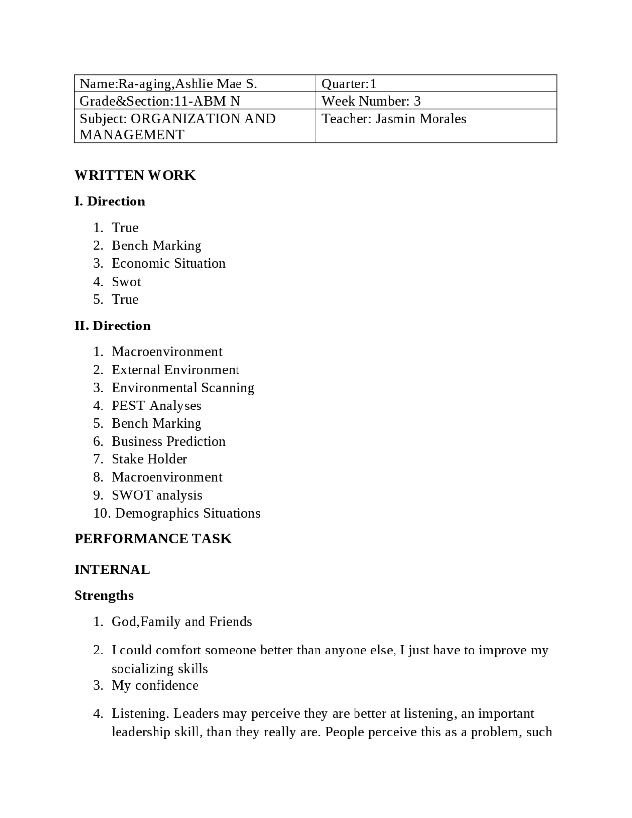 Organization And Management Docsity