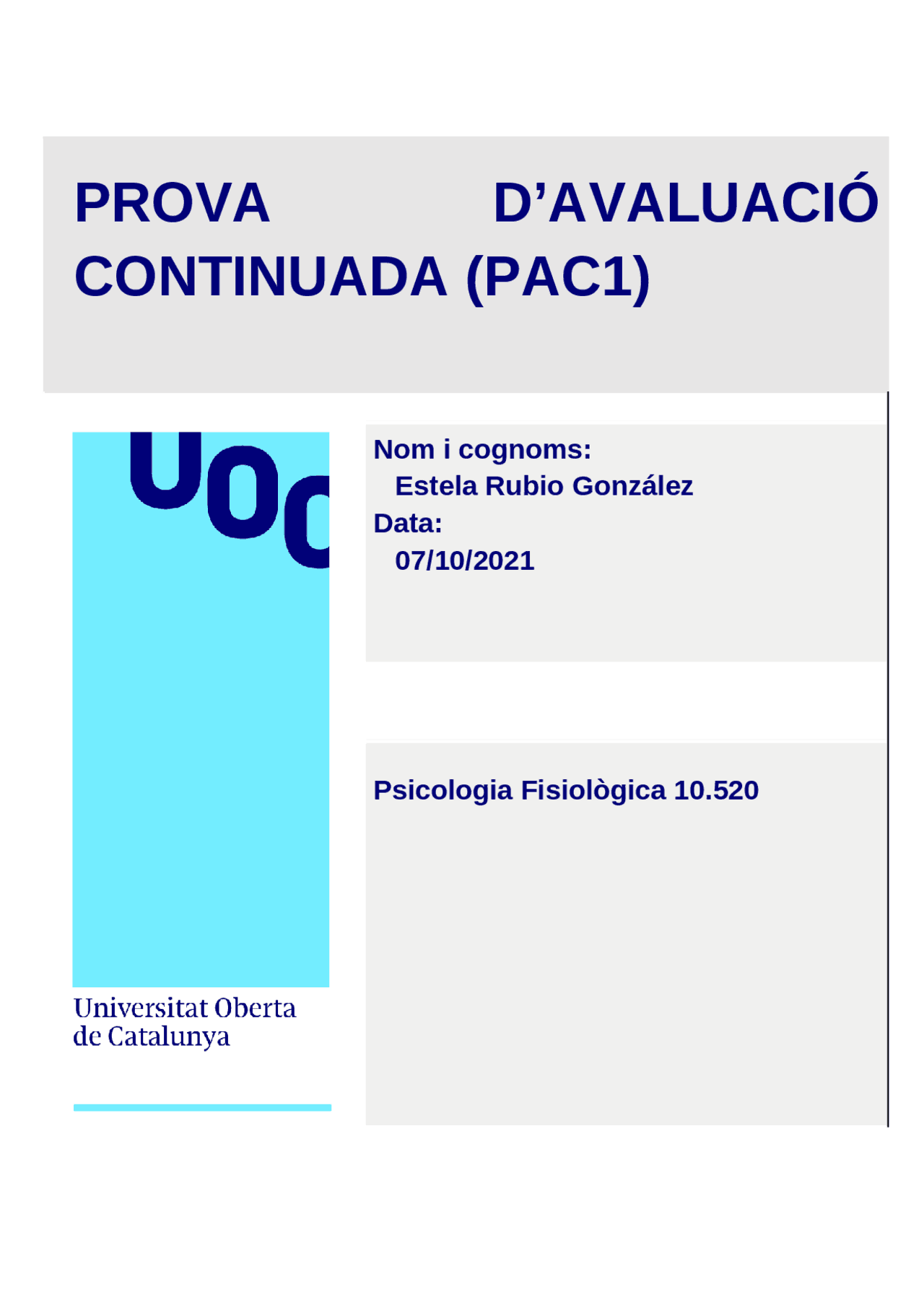 Pac Psicologia Fisiologica Docsity