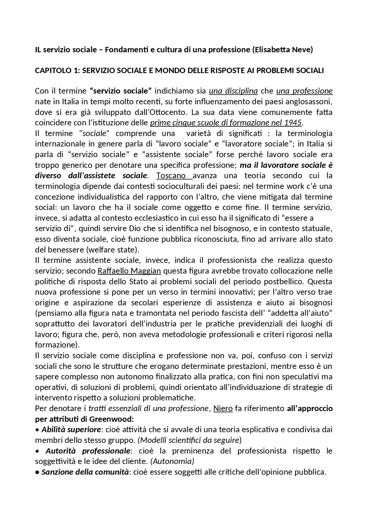 Riassunto Del Libro Introduzione Al Servizio Sociale Docsity