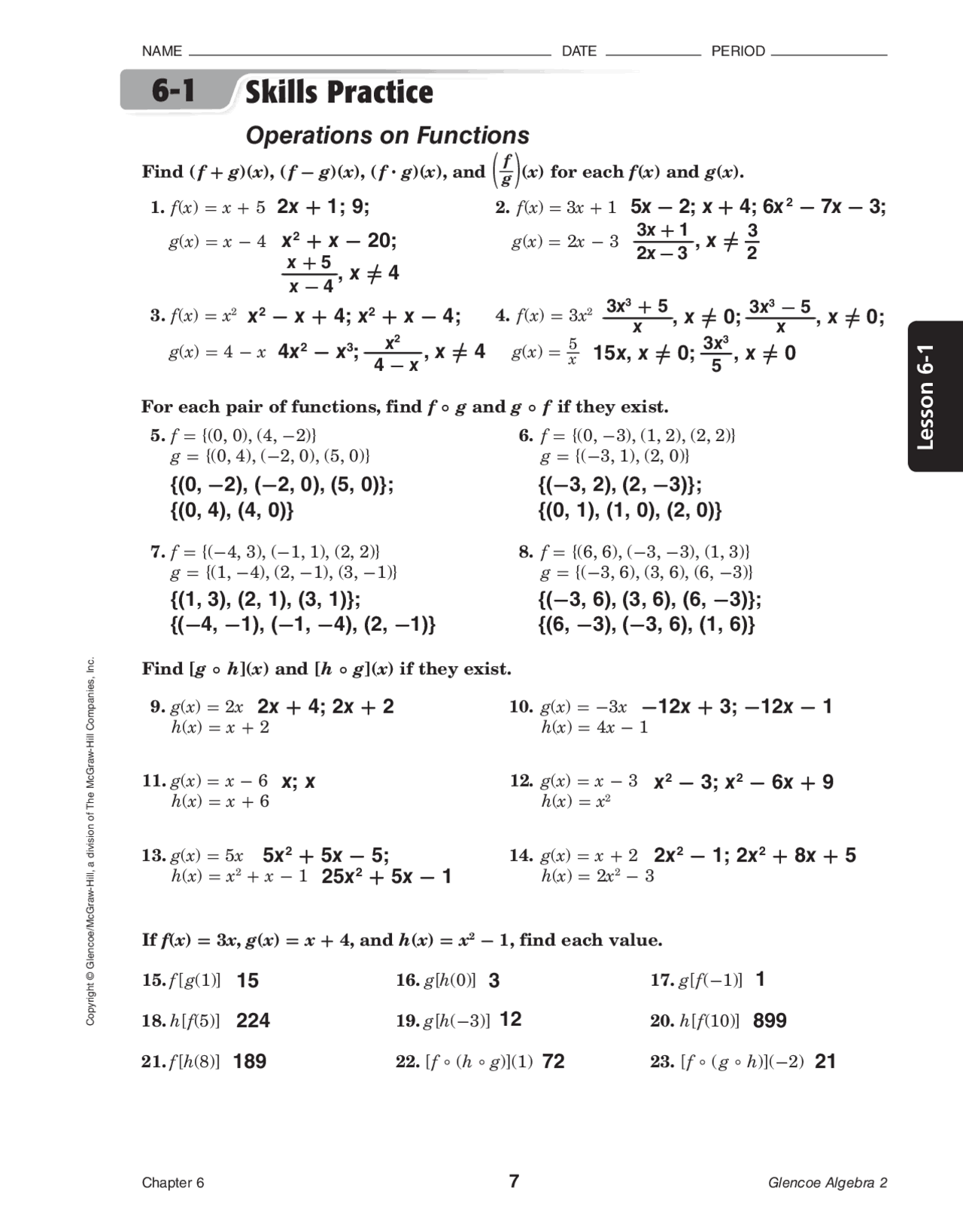 Skills practice, mathematics questions and answers for sat and act ...