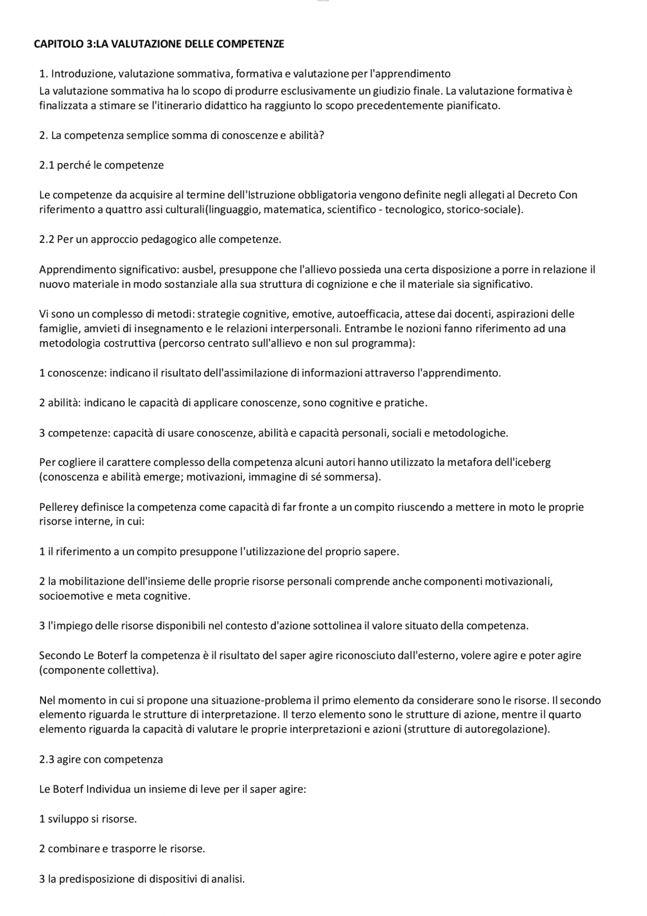 Valutare Nella Scuola E Nei Contesti Educativi Cap 3 Docsity
