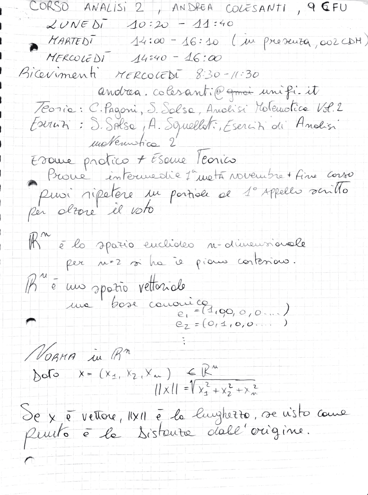 Appunti Corso Di Analisi Matematica Ii Con Esercizi Da Ingegneria Unifi