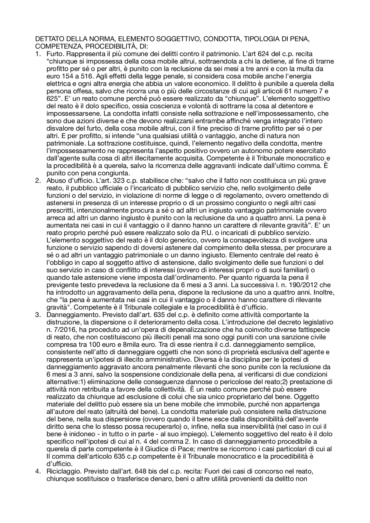 Domande Aperte Diritto Penale 2 Docsity