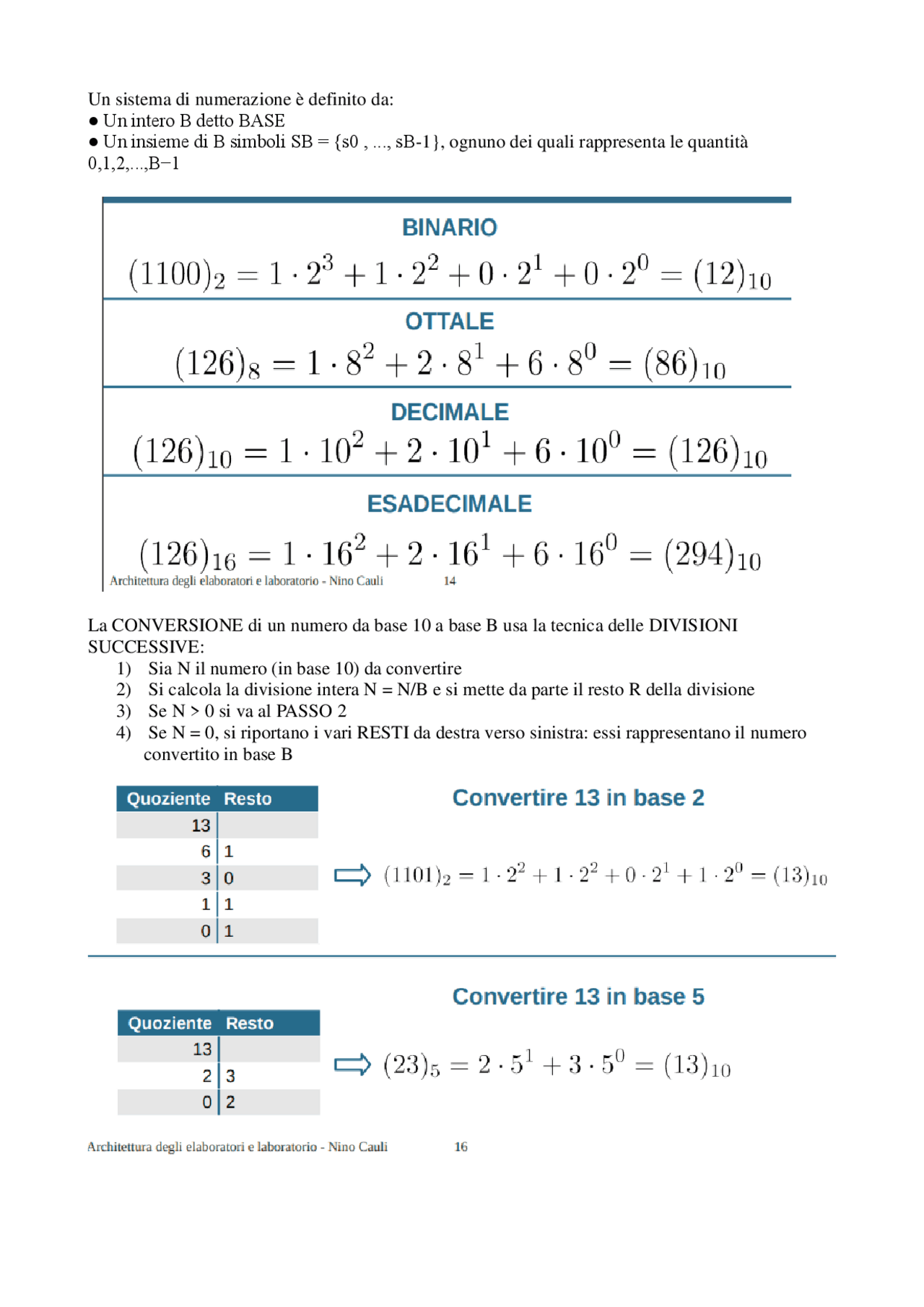 Tutti I Sistemi Di Numerazione Docsity