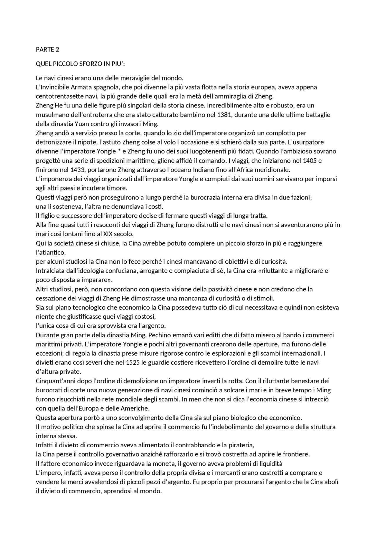 Riassunto 1493 Parte Seconda Docsity