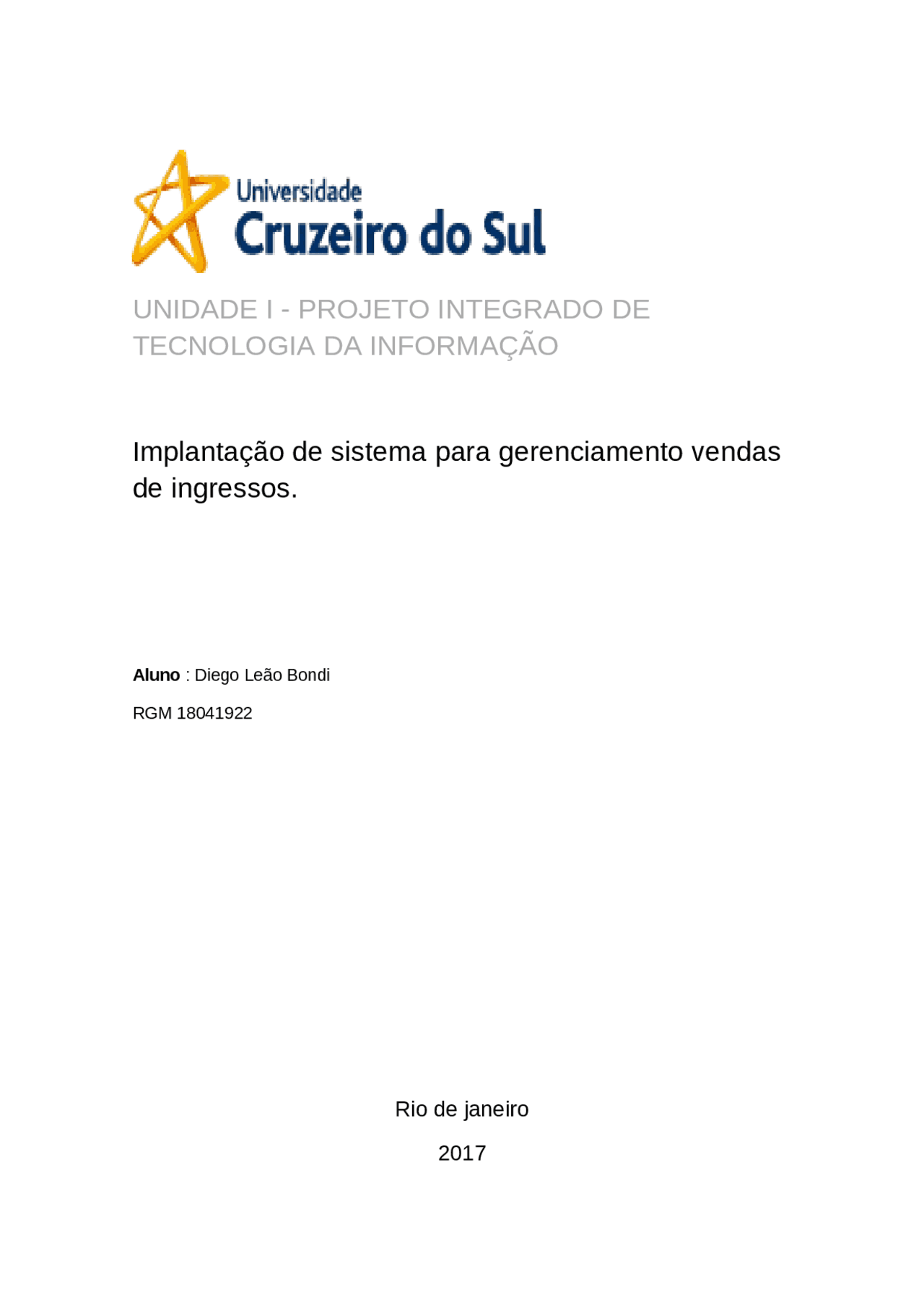 Projeto Integrado Tecnologia Da Informação Docsity