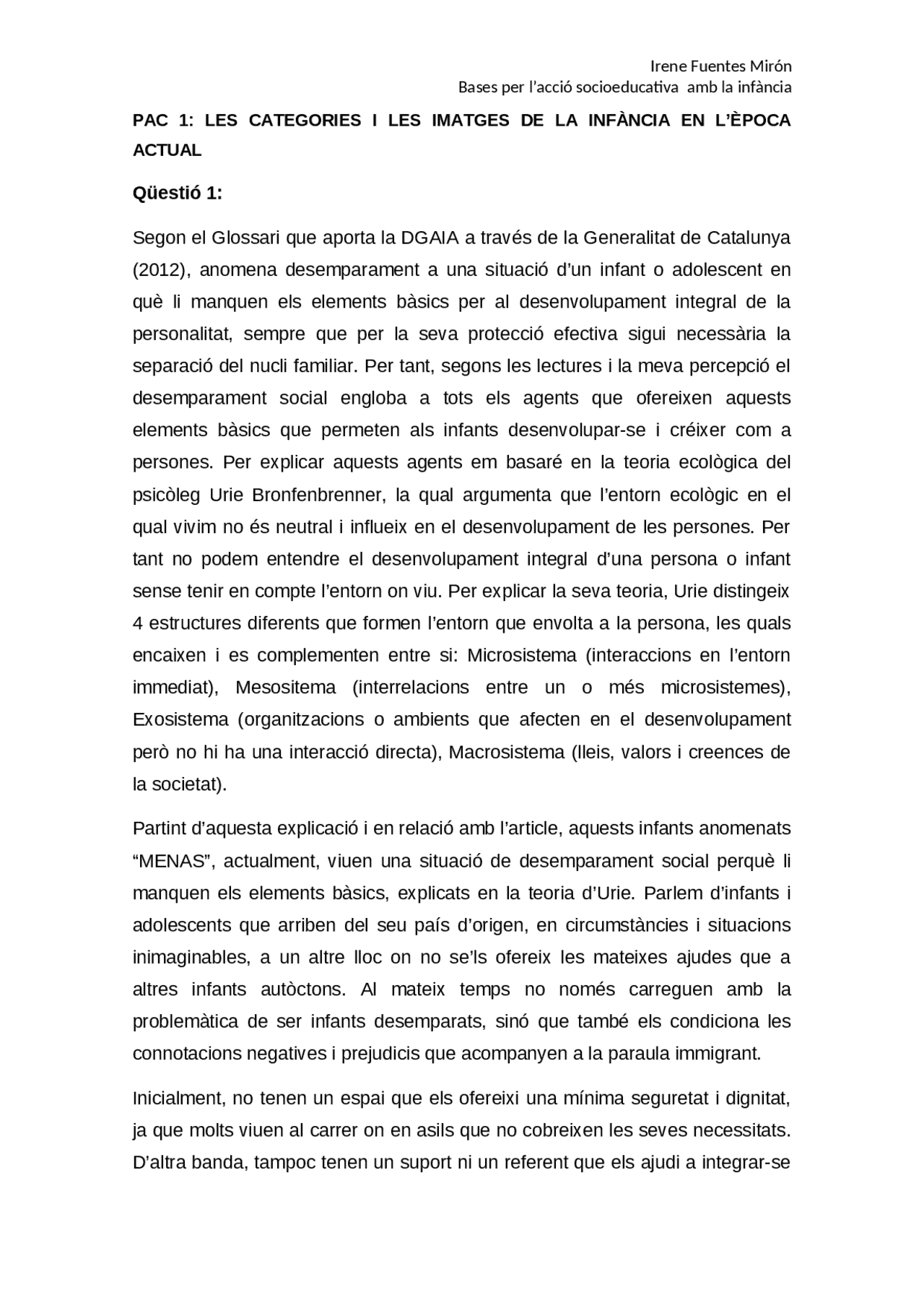 Pac 1 Bases Per A Lacció Socioeducativa Docsity