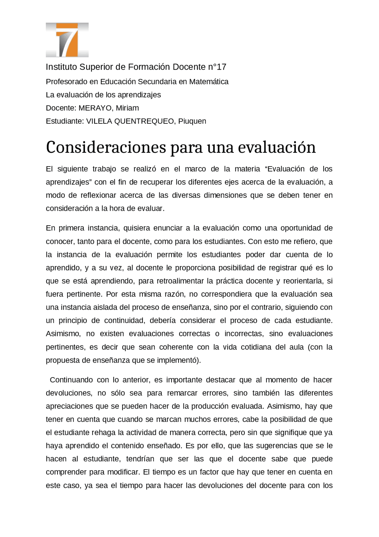 Consideraciones Para Una Evaluación Monografías Ensayos De