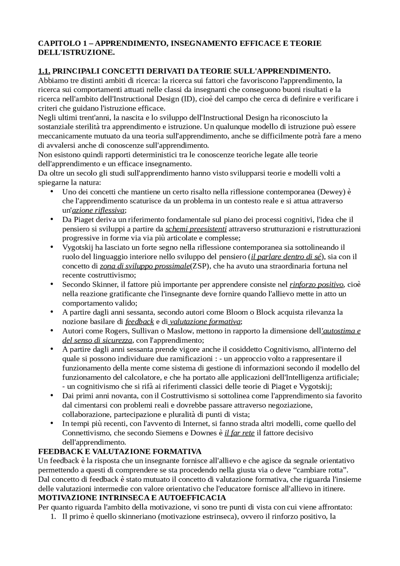 Principi Dellistruzione E Strategie Per Insegnare Calvani Docsity