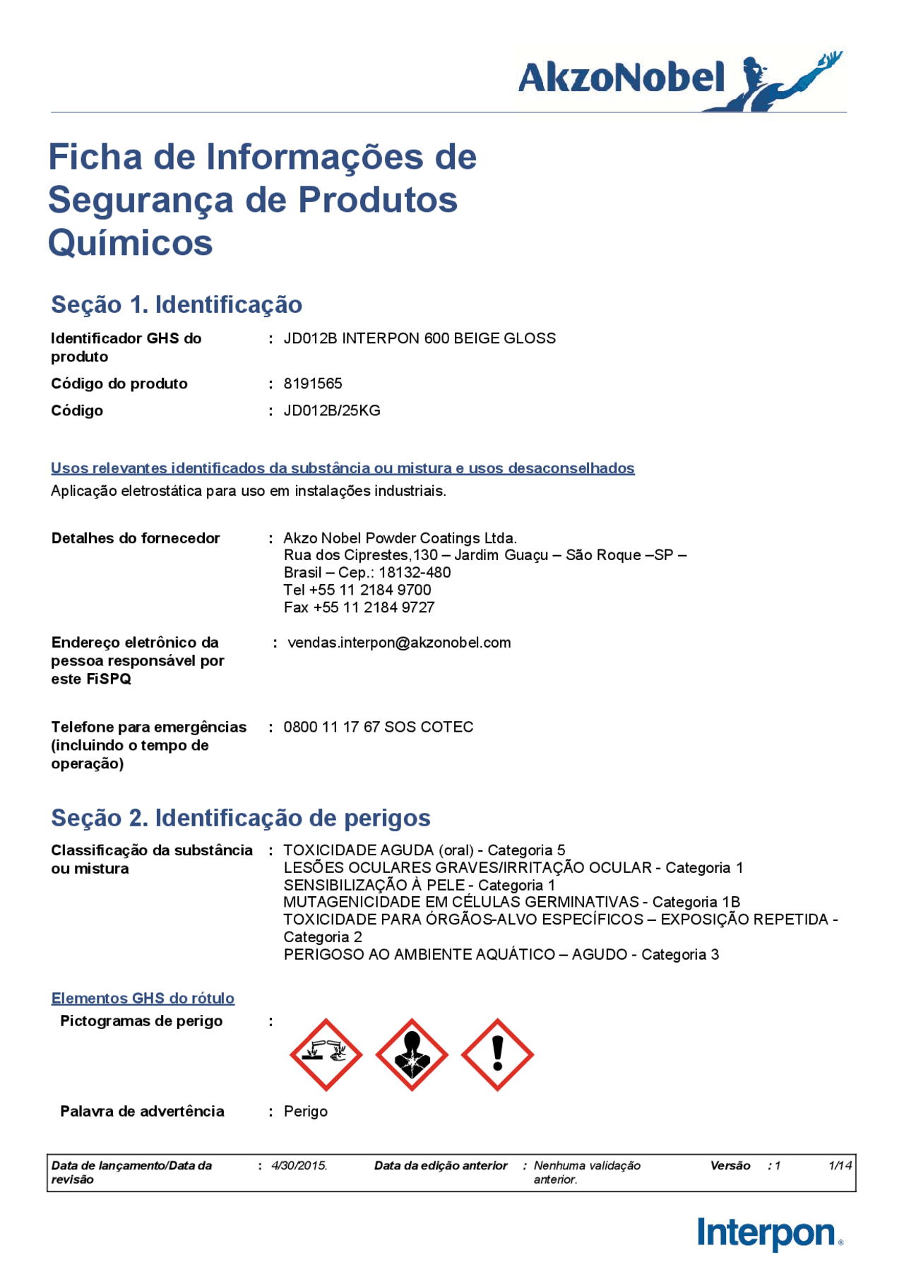 MODELO DE TABELA FISPQ - Docsity