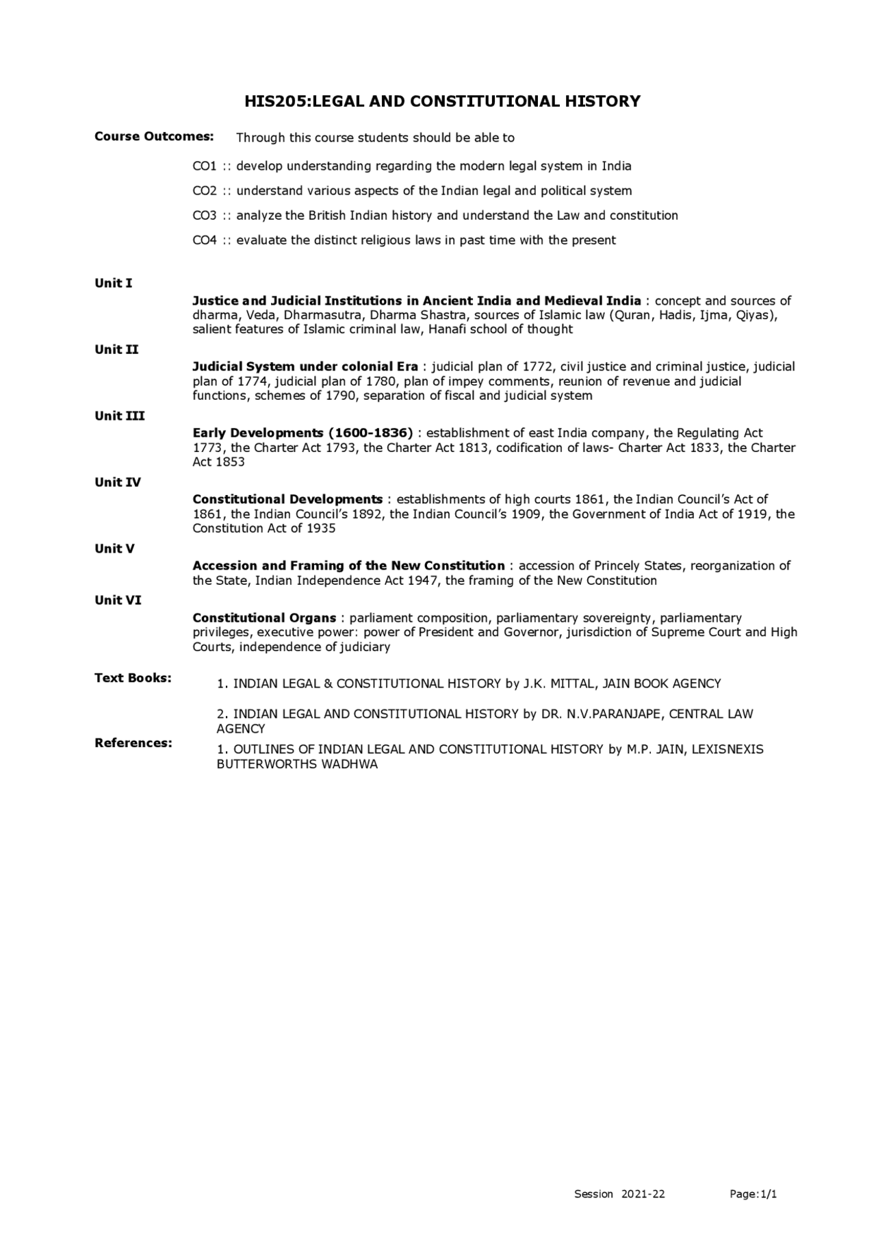 History syllabus third semester BALLB lovely professional university ...