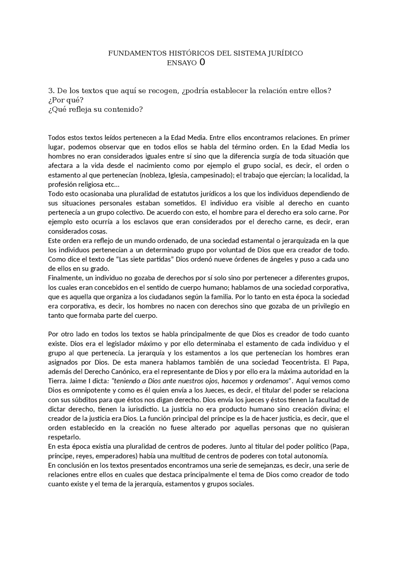 Ensayo Tema 0 Primer Año Carrera De Derecho Docsity