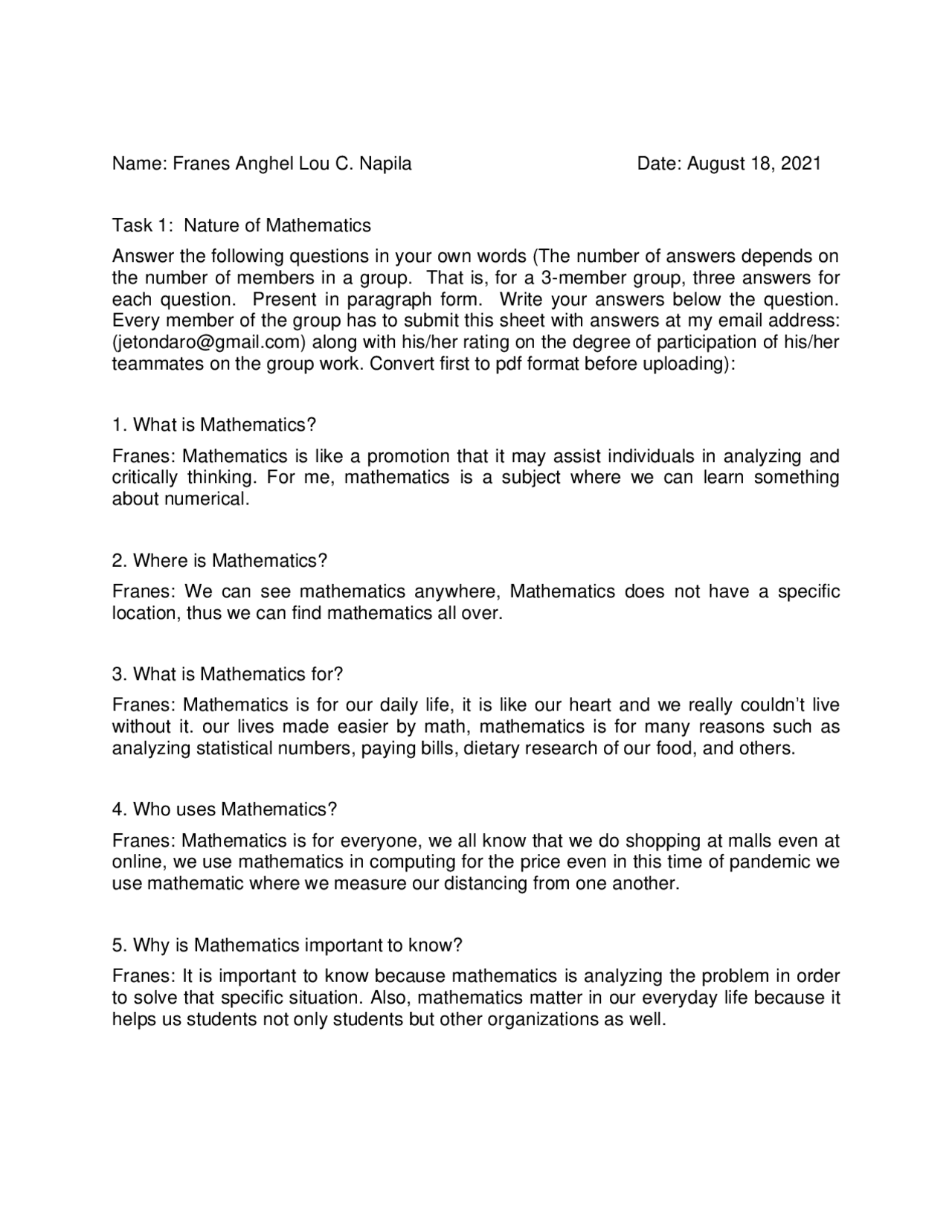 What Is Mathematics Essay Docsity What Is Mathematics Essay Docsity