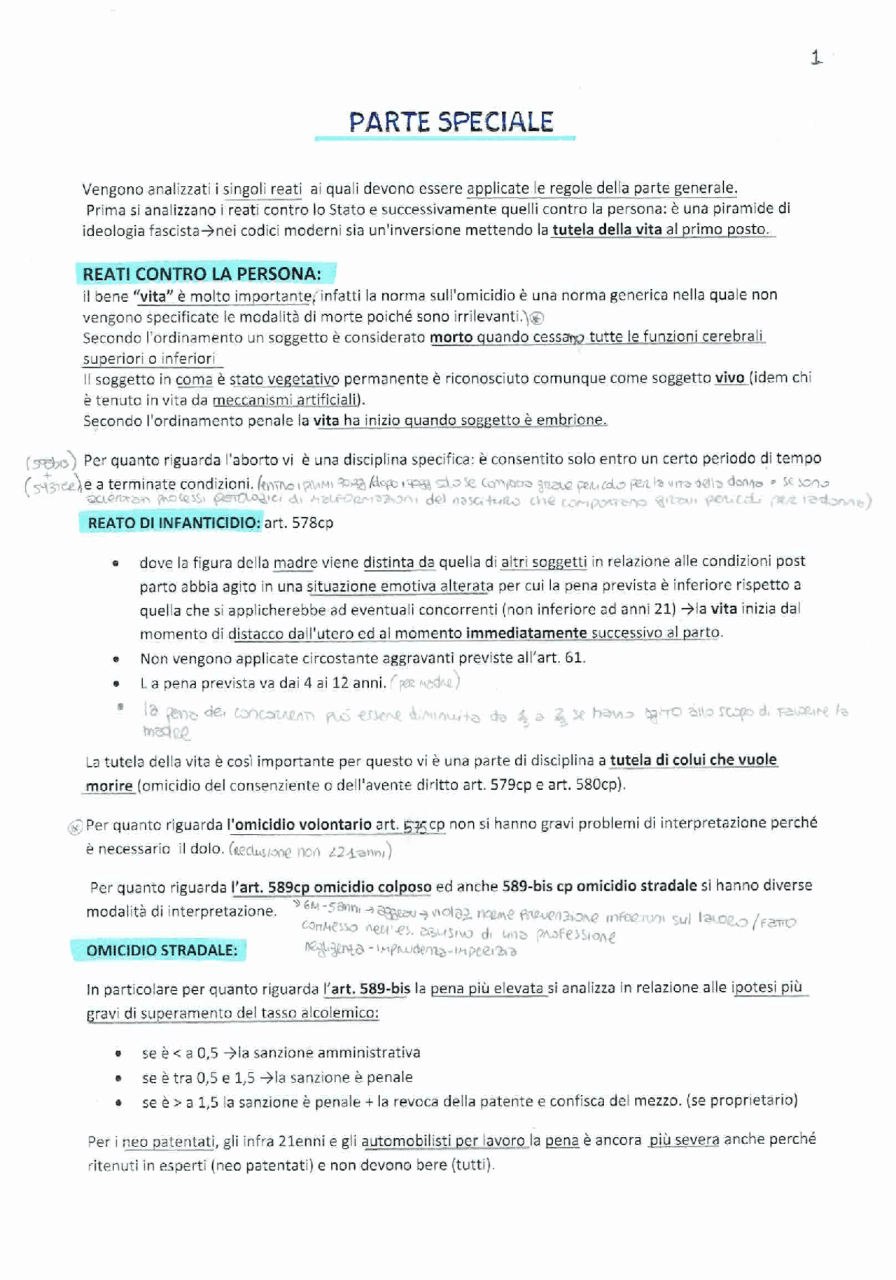 Diritto Penale Parte Speciale Ssg Docsity