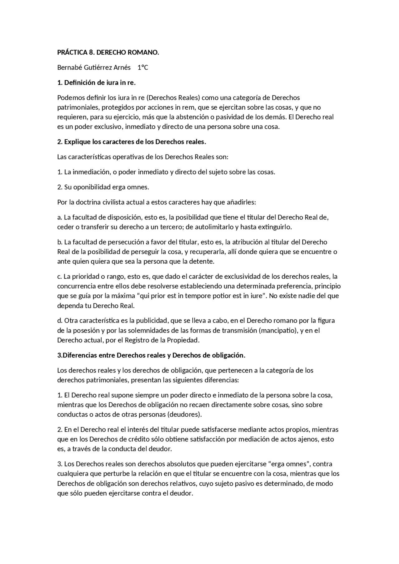 Autovalutazione Diritto Romano Docsity